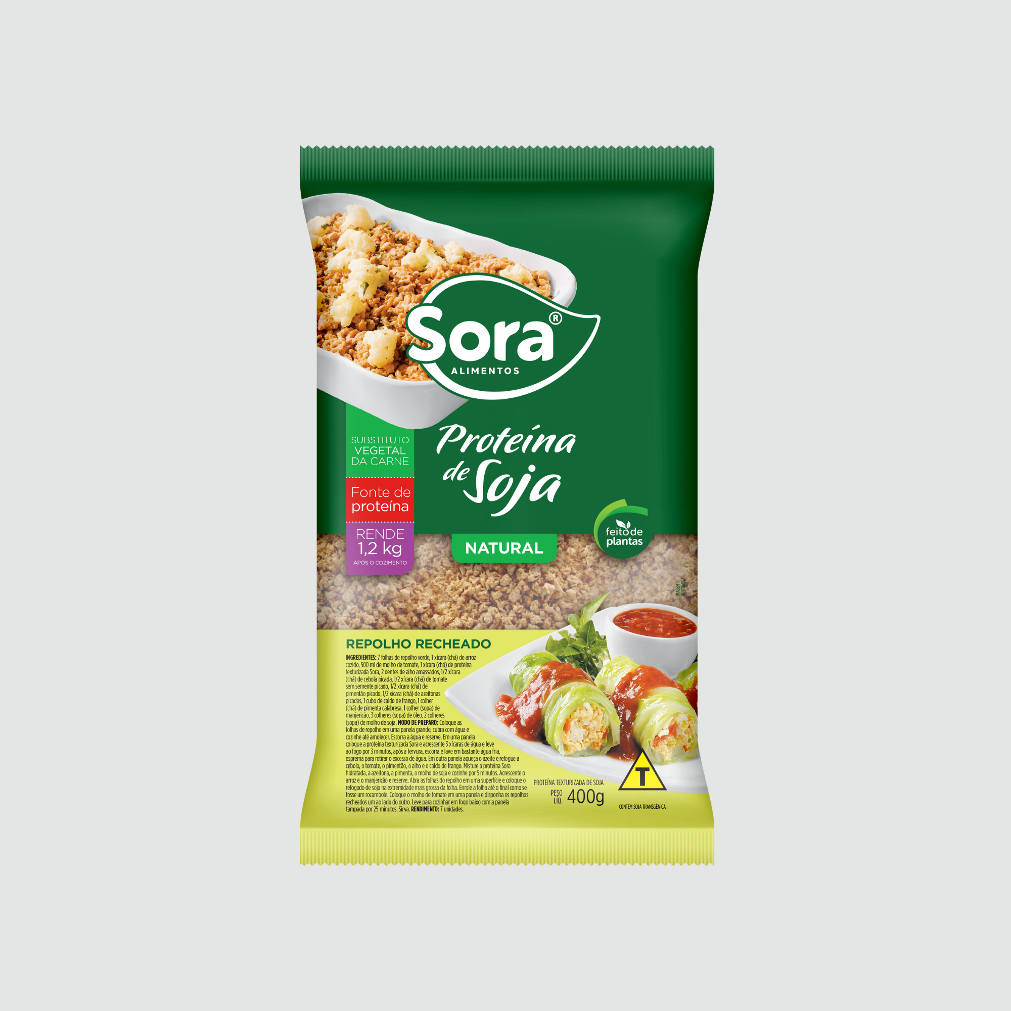 Proteína de Soja Natural 400g – Sora Alimentos